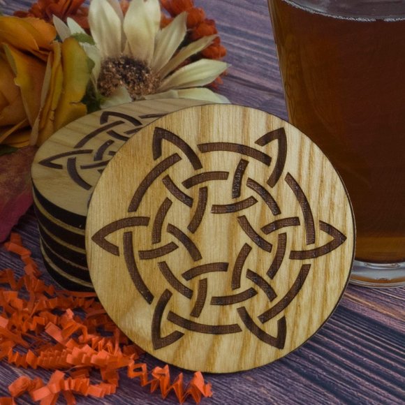 Hand Crafted | Accents | Handmade Drink Coasters Celtic White Oak With ...